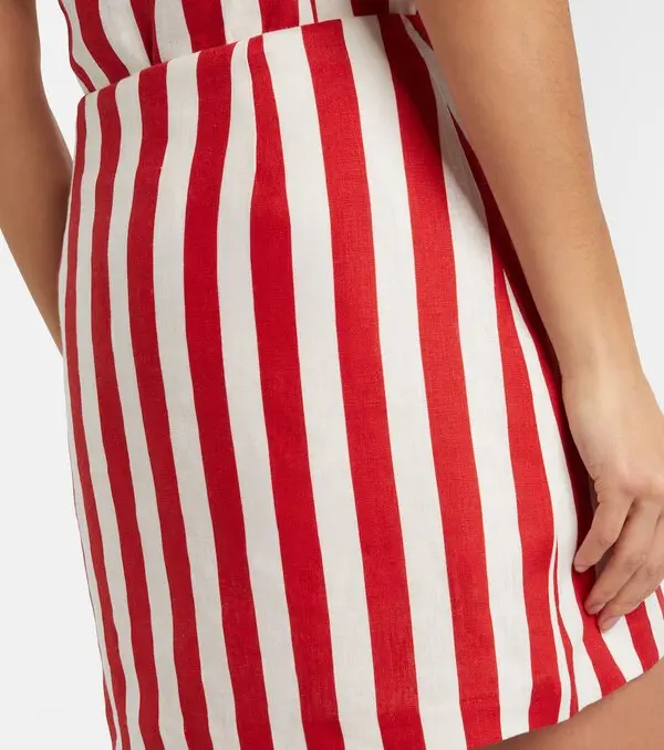 Posse Alice Striped Linen Miniskirt