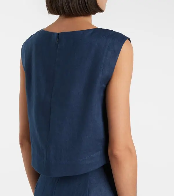 Posse Martina Linen Crop Top