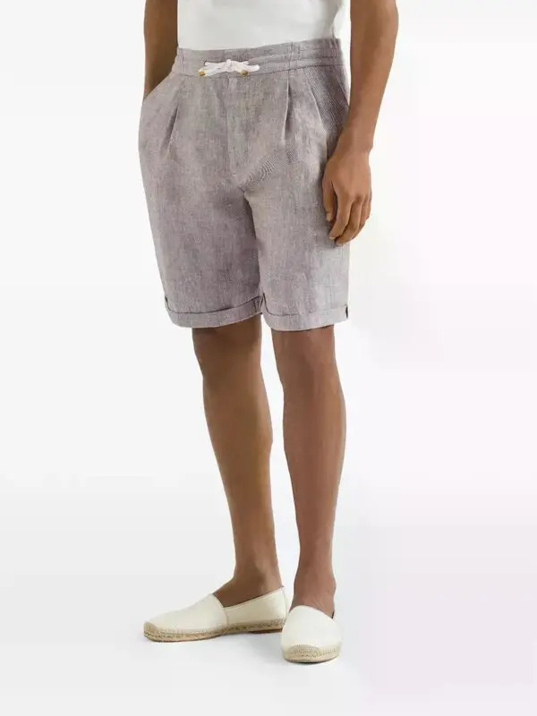 Brunello Cucinelli Linen And Hemp Diagonal Bermuda Shorts