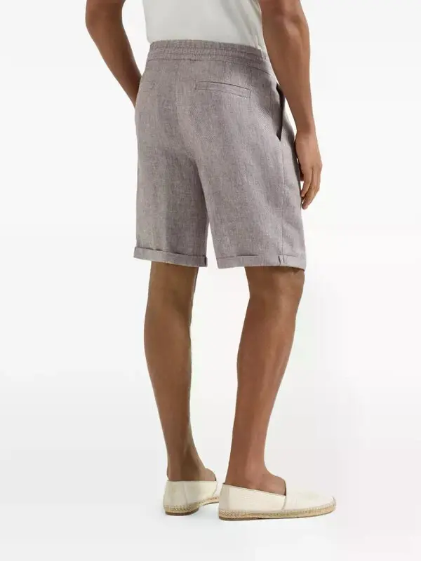 Brunello Cucinelli Linen And Hemp Diagonal Bermuda Shorts