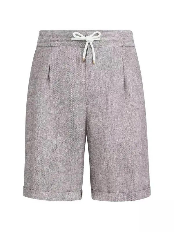 Brunello Cucinelli Linen And Hemp Diagonal Bermuda Shorts