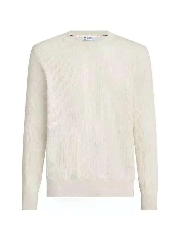 Brunello Cucinelli Textured Rib Cotton Sweater