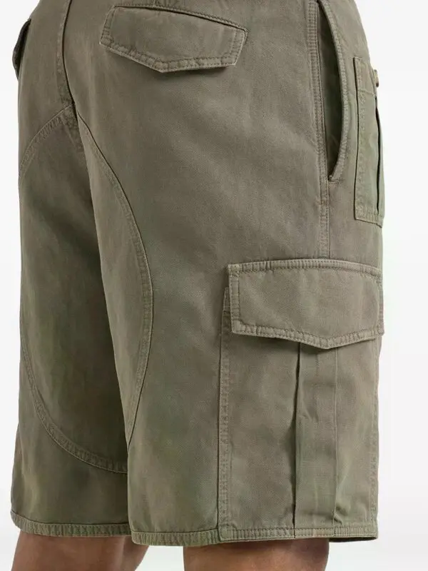 Brunello Cucinelli Cotton And Linen Canvas Bermuda Shorts With Cargo Pockets - Green
