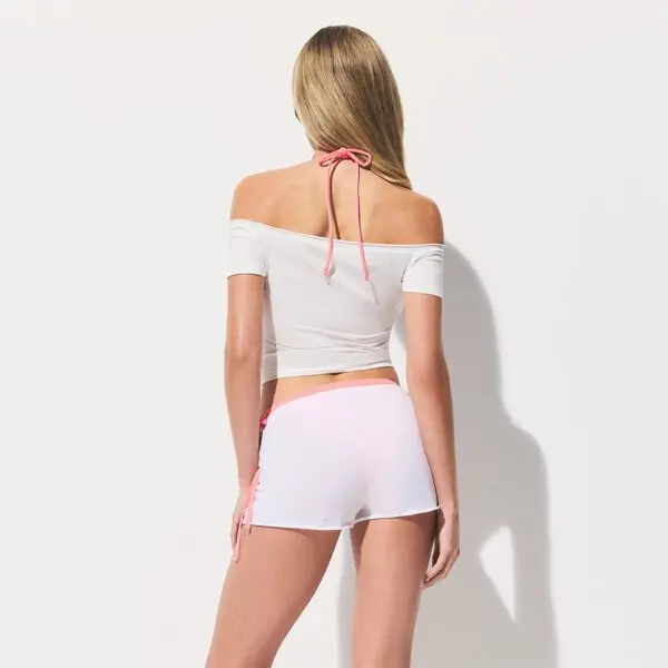 SKIMS Cotton Swim Cover Up Shorts - Snow