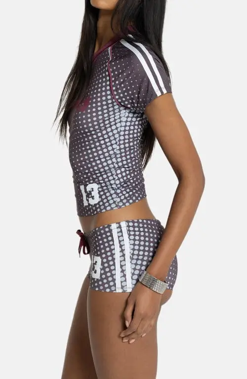 JADED LONDON Illusion Print Football Crop T-shirt