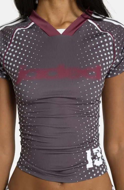 JADED LONDON Illusion Print Football Crop T-shirt
