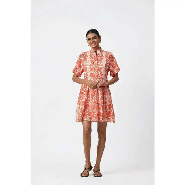 RO'S GARDEN Vibeka Short Dress - Orange Serendipia
