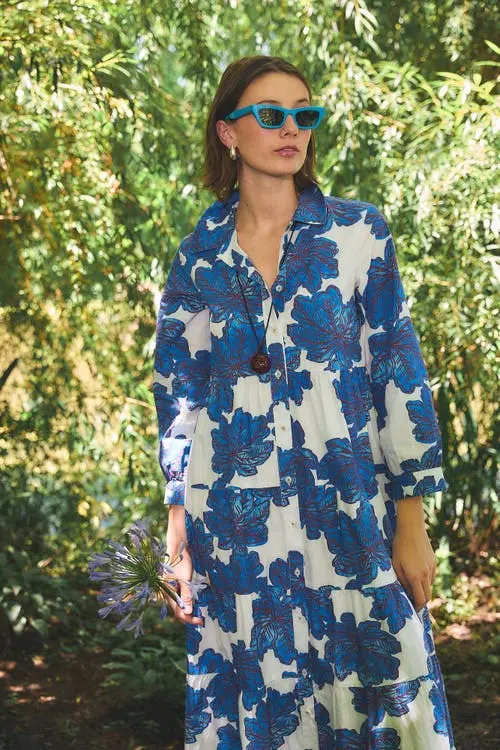 RO'S GARDEN Eenika Print Tiered Maxi Dress
