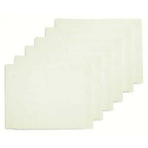 Solino Home Cotton Linen Plain Placemats Set Of 6 - Ivory