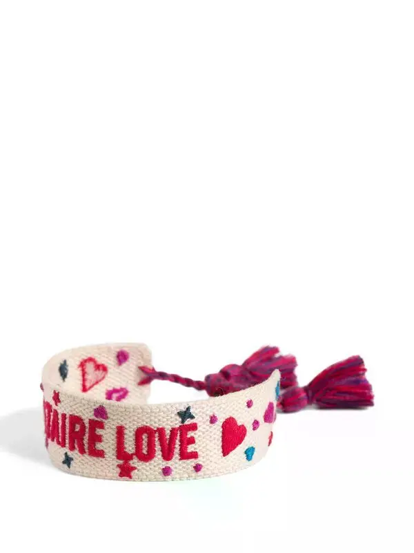 Zadig&Voltaire Embroidered Love Tassel Bracelet - Neutrals
