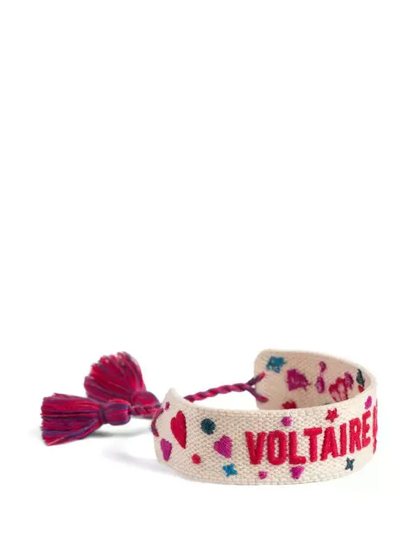 Zadig&Voltaire Embroidered Love Tassel Bracelet - Neutrals