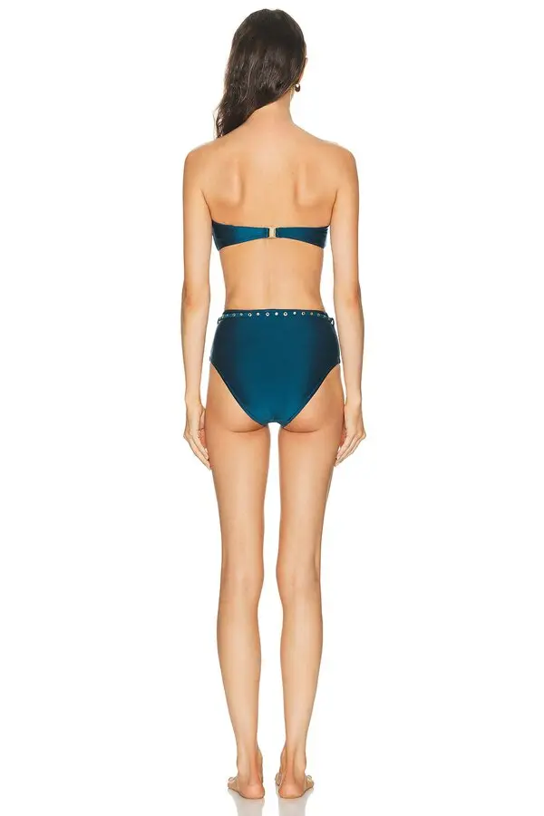 Zimmermann Indra Studded Flower Bikini Set - Petrol
