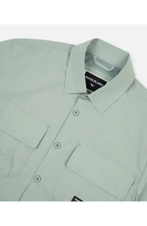 PAPER PLANES Utility Short Sleeve Button-up Shirt