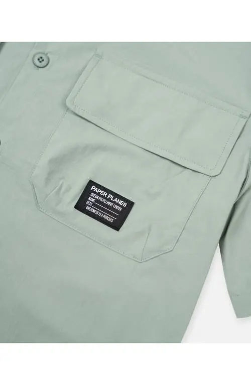 PAPER PLANES Utility Short Sleeve Button-up Shirt