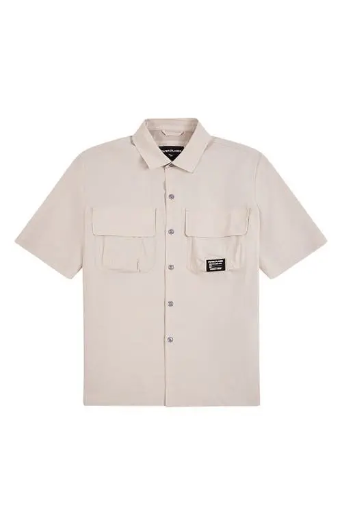 PAPER PLANES Utility Short Sleeve Button-up Shirt - Sand