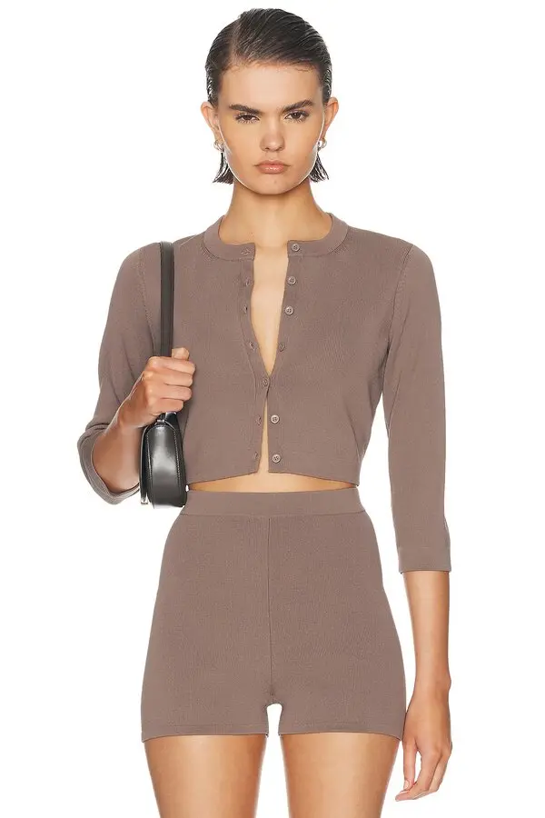 SKIMS Refined Knit Crop Cardigan - Amethyst