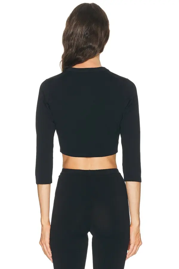 SKIMS Refined Knit Crop Cardigan - Obsidian