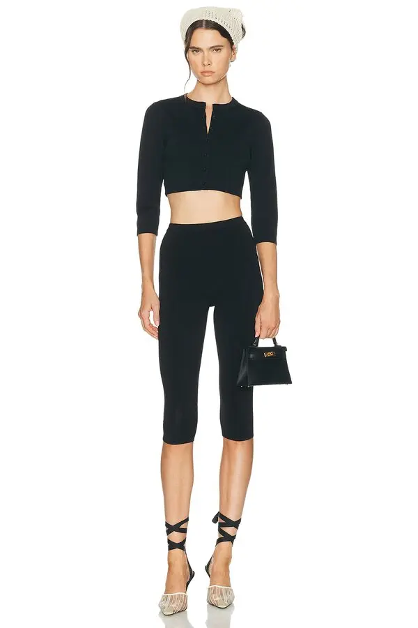 SKIMS Refined Knit Crop Cardigan - Obsidian
