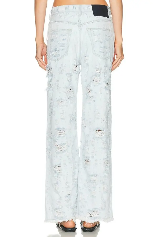 HAIKURE Winny Wide Leg Jeans - Light Blue Destroy