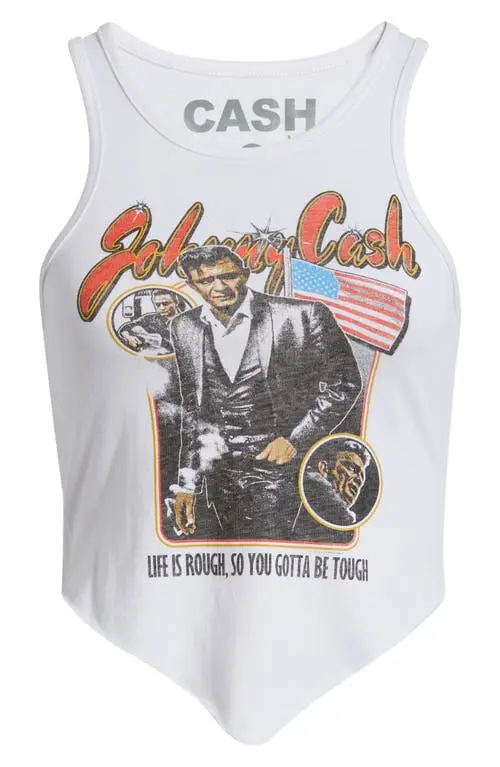 MERCH TRAFFIC Johnny Cash Bandana Graphic Cropped Tank Top