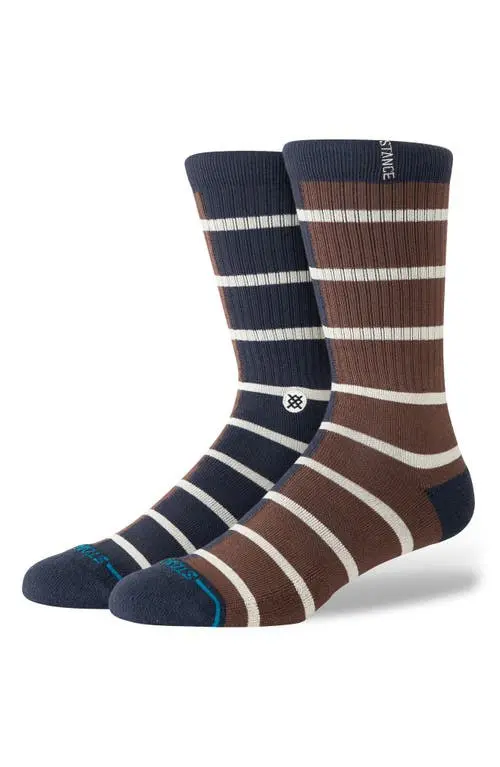 Stance Double Vision Stripe Crew Socks - Navy