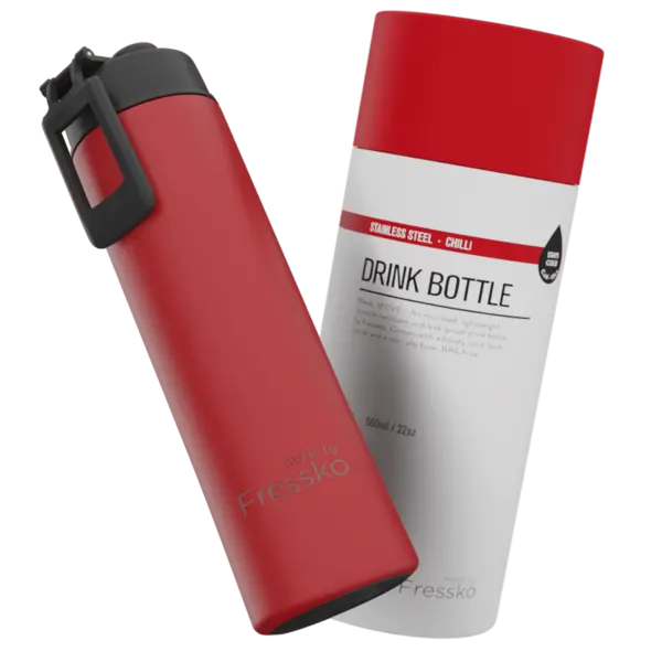 Fressko Move 660ml/22oz Drink Bottle Chilli - Red