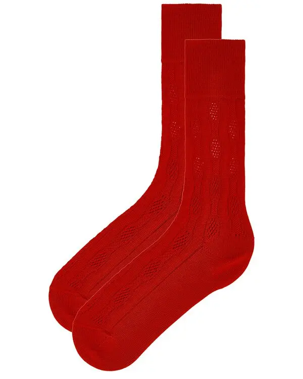 Dries Van Noten Jacquard Knit Cotton Blend Socks - Red