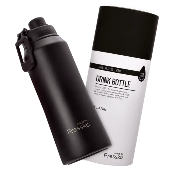 Fressko Core 34oz/1l Reusable Drink Bottle Coal
