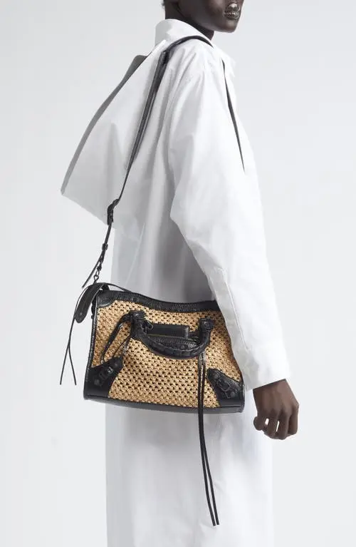 Balenciaga Small Le City Raffia Bag