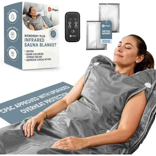 LIFEPRO Bioremedy Infrared Sauna Blanket Portable Full Body Detox & Relaxation - Regular Grey