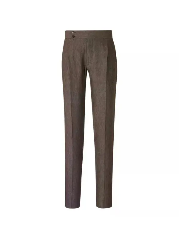 Scabal Pleated Side-adjuster Trousers - Brown
