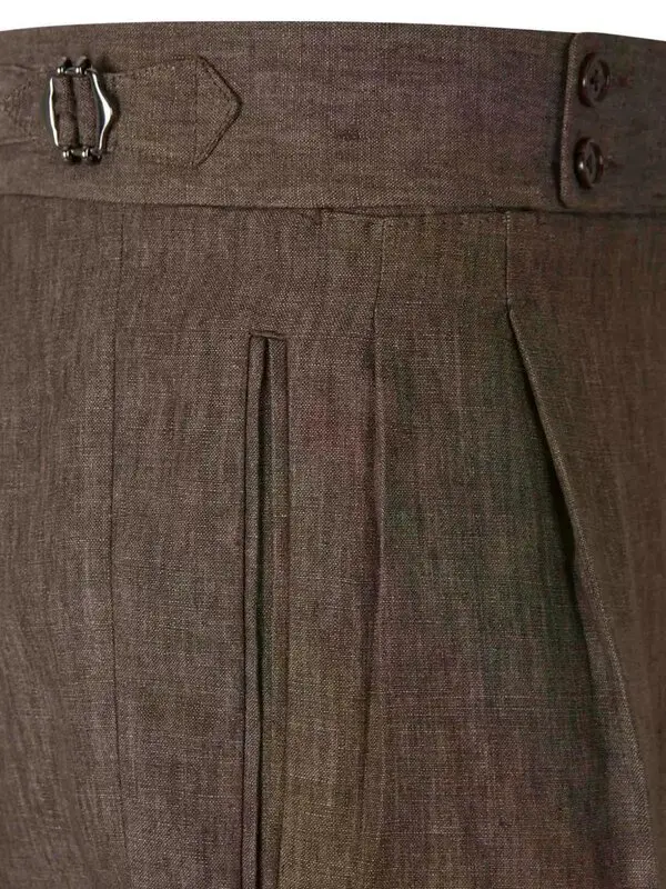 Scabal Pleated Side-adjuster Trousers - Brown