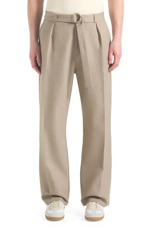 Manière De Voir Manìere De Voir Relaxed Fit Belted Tailored Trousers - Beige