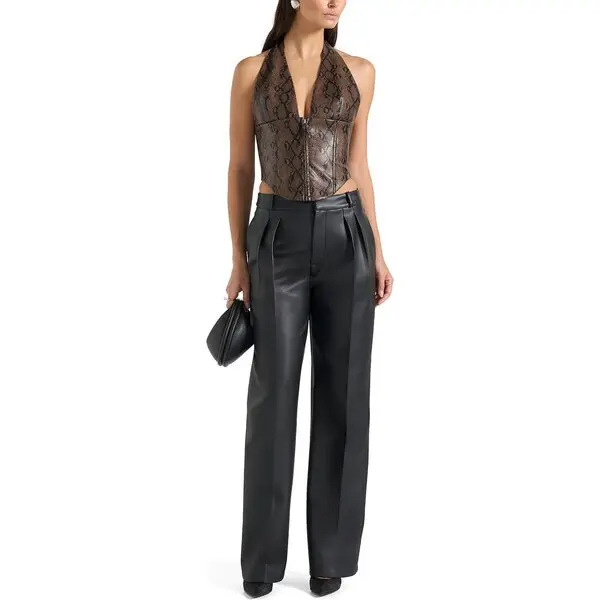 Manière De Voir Sloane Python Halterneck Corset Top