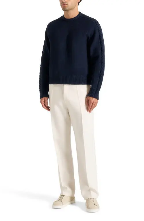 Manière De Voir Textured Raglan Knit Jumper - Navy