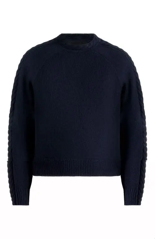 Manière De Voir Textured Raglan Knit Jumper - Navy