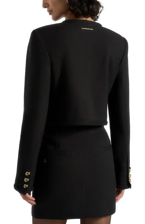 Manière De Voir Maniere De Voir Cropped Tailored Jacket With Braided Trim