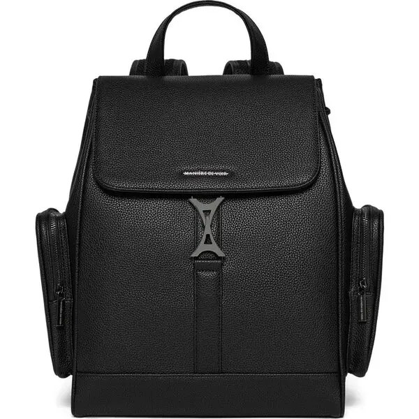 Manière De Voir Maloe Pebbled Leather Eiffel Clasp Backpack - Black