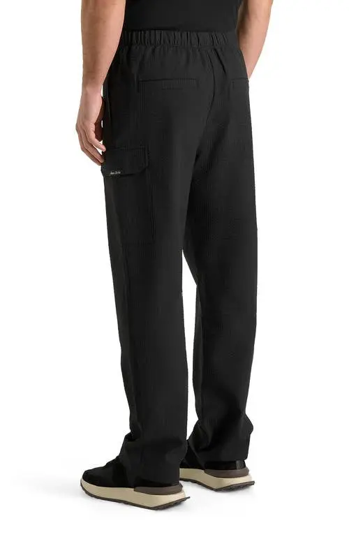 Manière De Voir Textured Cotton Cargo Trousers - Black