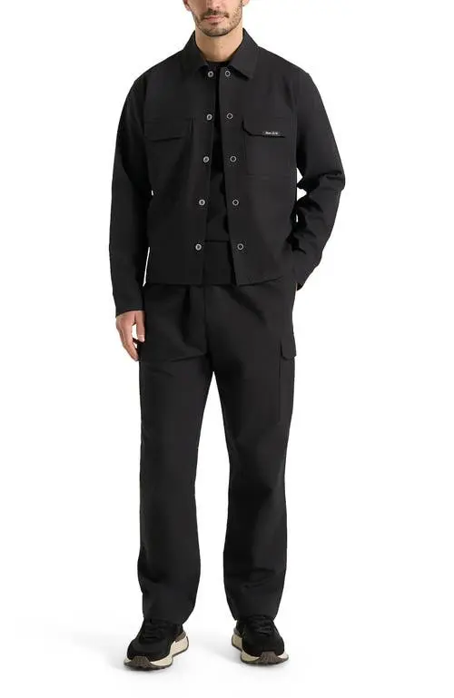 Manière De Voir Textured Cotton Cargo Trousers - Black