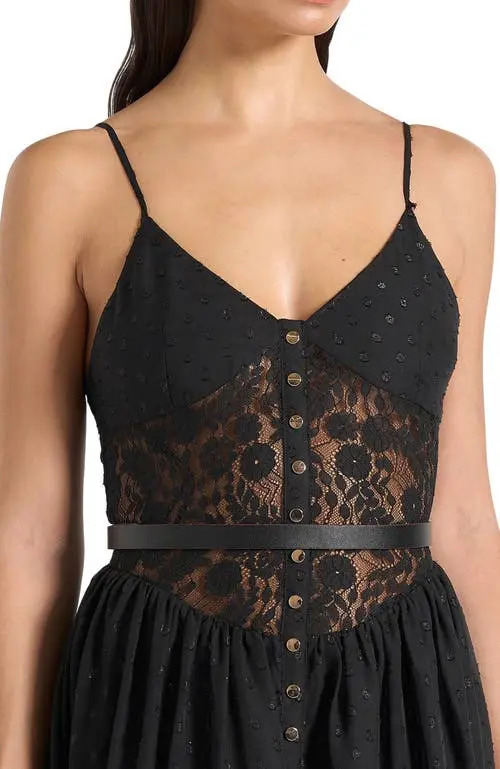 Manière De Voir Rosie Lace Corset Maxi Dress - Black
