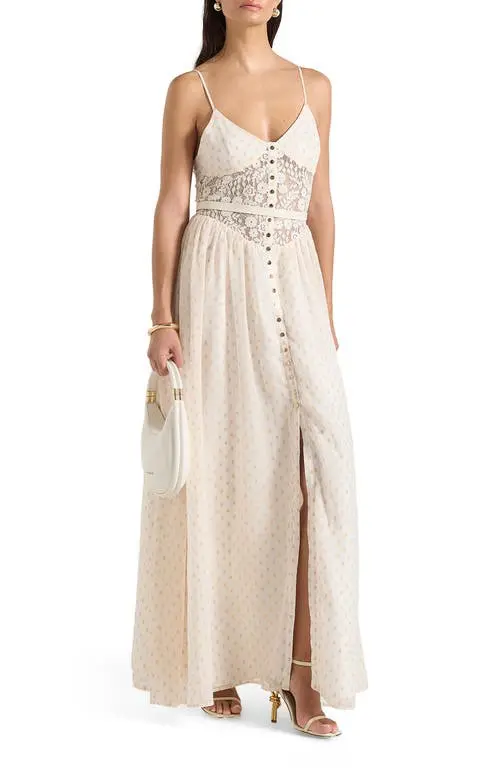 Manière De Voir Rosie Lace Corset Maxi Dress - Cream