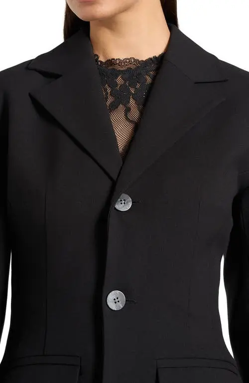 Manière De Voir Manier De Voir Claire Wide Shoulder Cinch Waist Blazer - Black