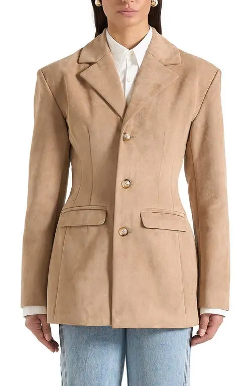 Manière De Voir Maniere De Voir Claire Suede Blazer - Beige