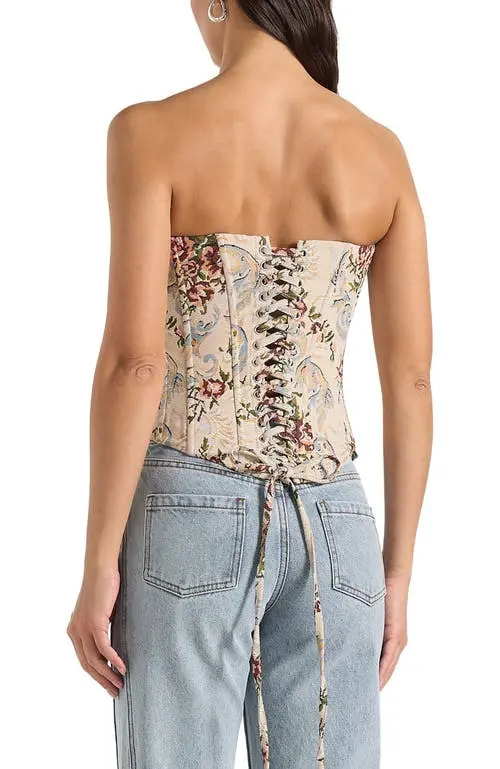 Manière De Voir Scarlett Tapestry Lace Up Corset