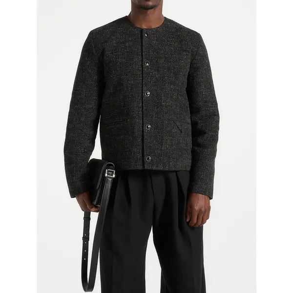 Manière De Voir Textured Bomber Cardigan - Black