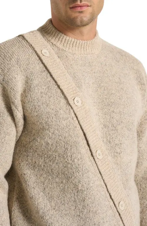 Manière De Voir Asymmetric Brushed Wool Knit Jumper