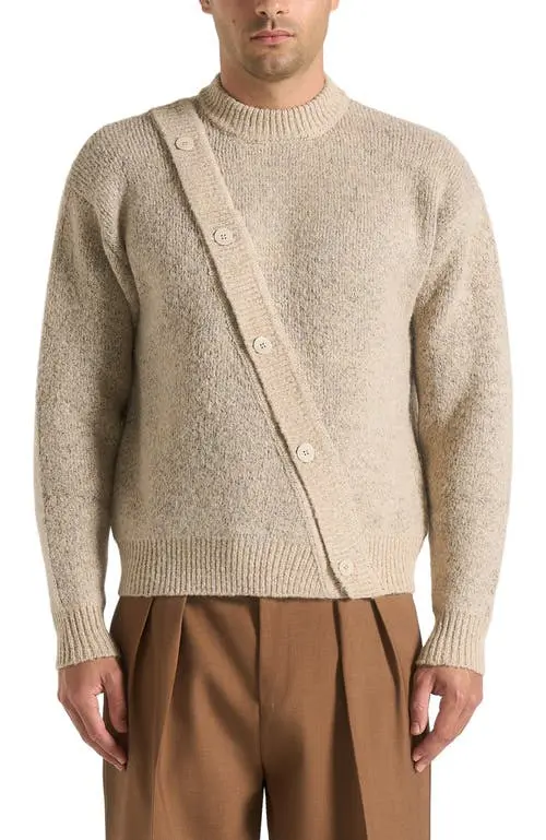 Manière De Voir Asymmetric Brushed Wool Knit Jumper
