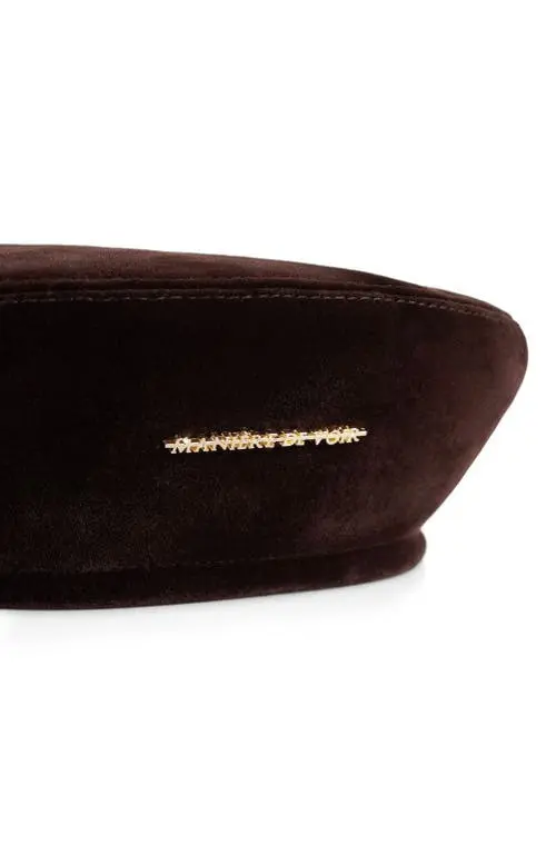 Manière De Voir Maniere De Voir Anya Velvet Beret - Brown