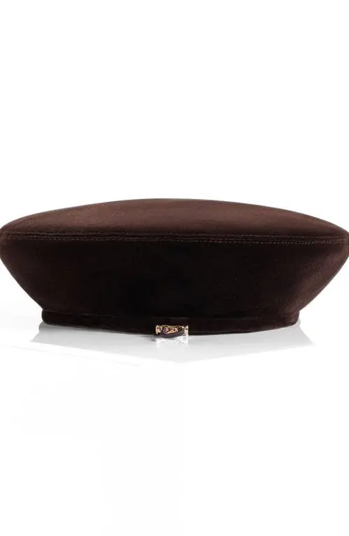 Manière De Voir Maniere De Voir Anya Velvet Beret - Brown